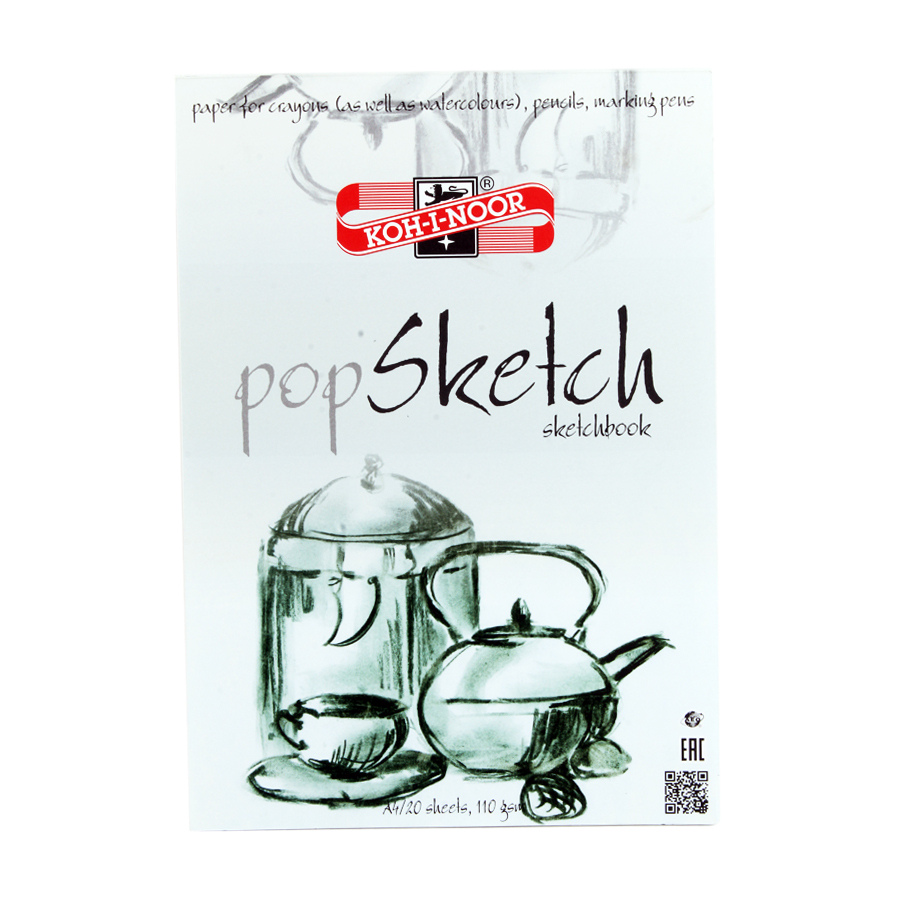 Koh-I-Noor Sketch Paper White for Artists - 110g - 20 Sheets A4 Block ...