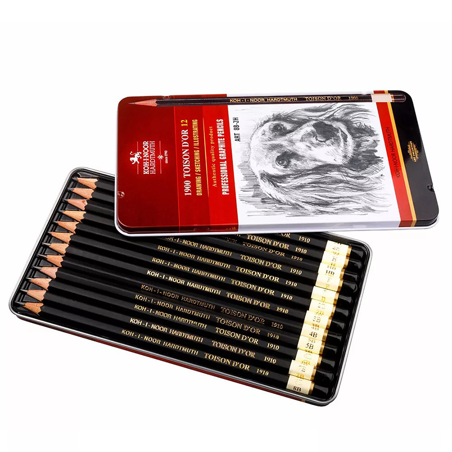 Koh-I-Noor Art 12-Piece Hexagonal Pencil Set - Grades 8B to 2H - Model ...